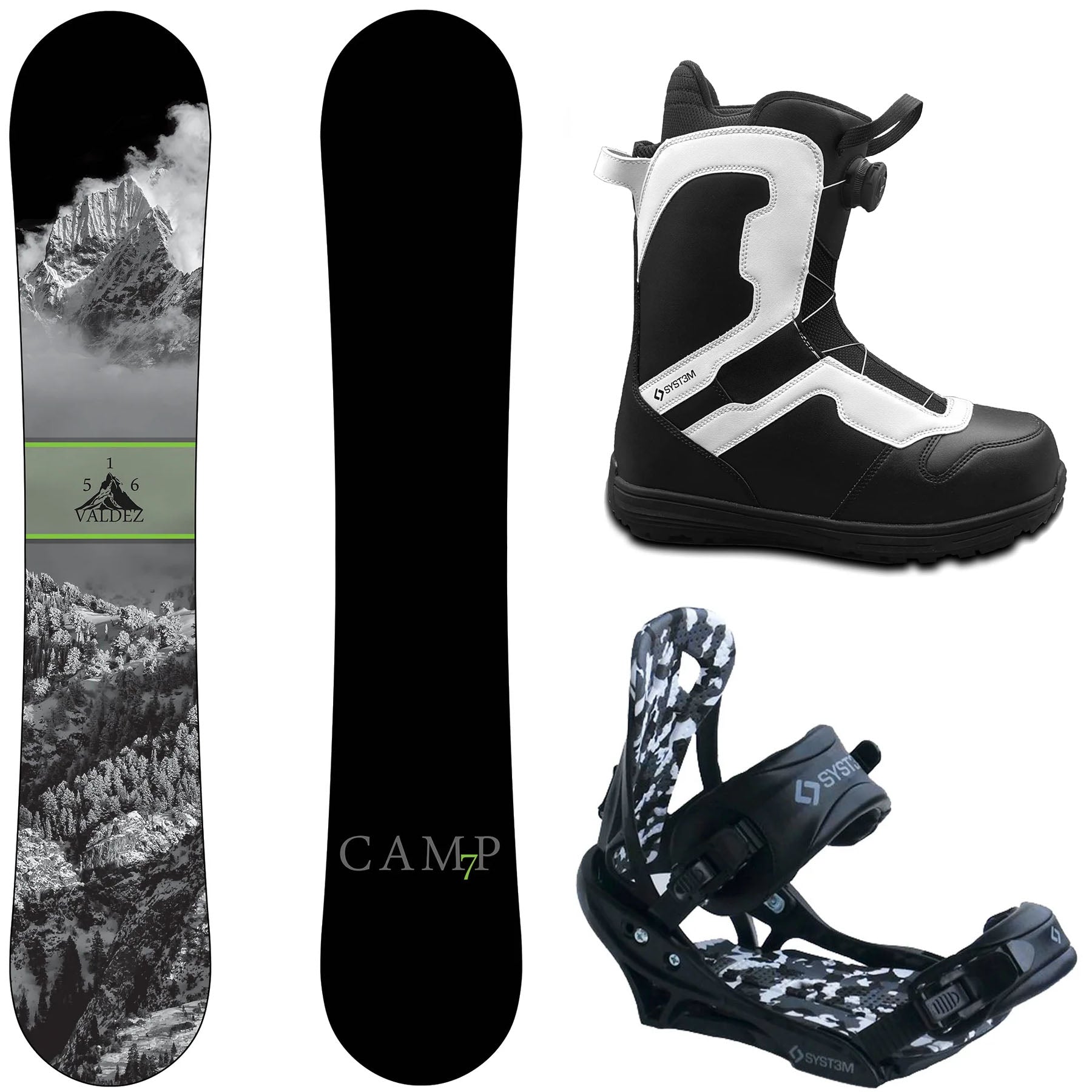 2026 Complete Snowboard Package - Camp Seven Valdez, Pro Twist Boots ...
